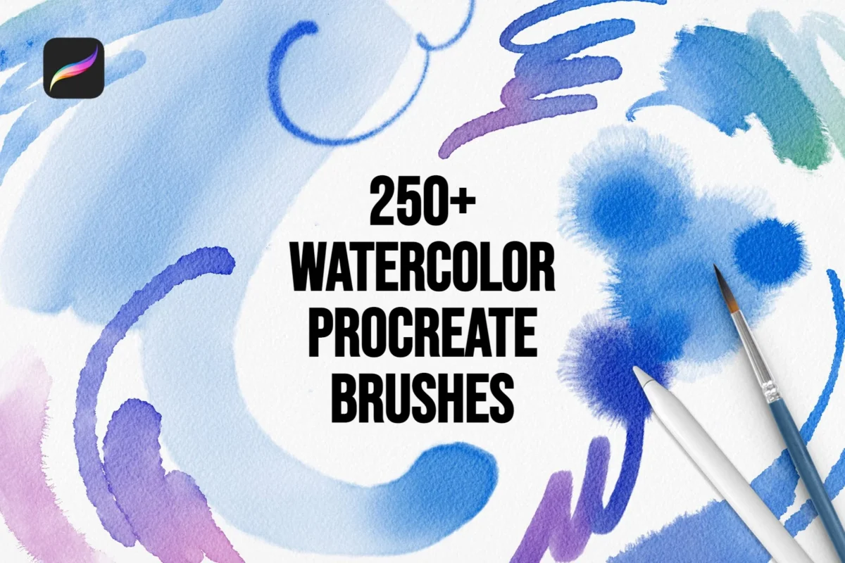 250+ Watercolor Procreate Brushes From Creative Fabrica! - Graphics Gaga